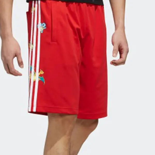 Adidas Red Pikachu Printed Shorts - Light Red