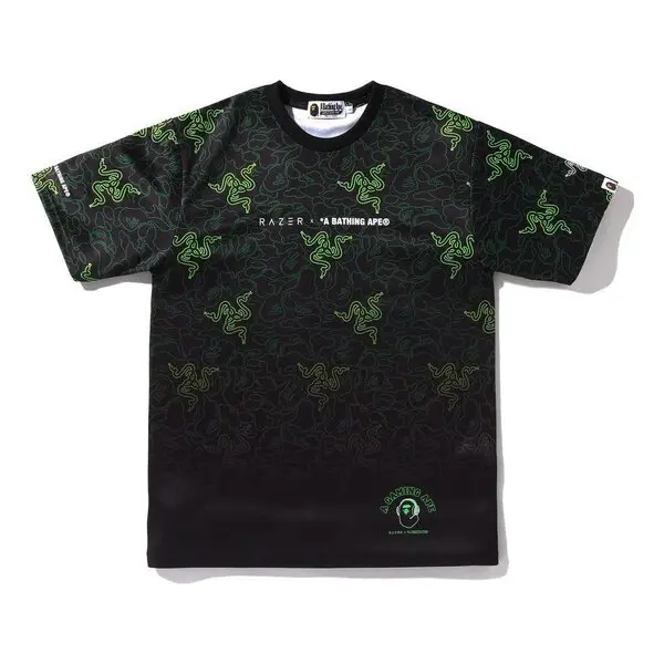 A BATHING APE X Razer Neon Camo T-shirt - Black