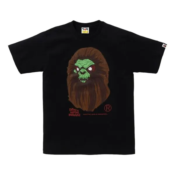 A BATHING APE Horror Mad Face Tee - Black