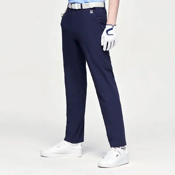 FILA Solid Color Gym Woven Sports Long Pants