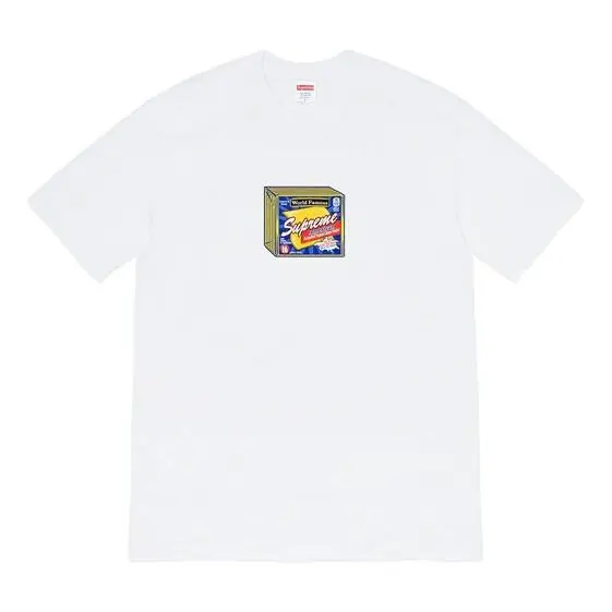 Supreme Fw19 Week 7 Cheese Tee Printing Short Sleeve - White
