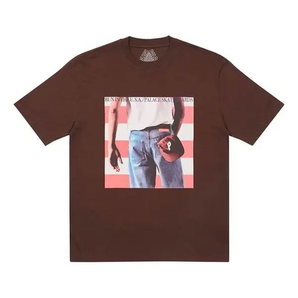 PALACE Born To Bun" Graphic Short Sleeve Tee - Brown