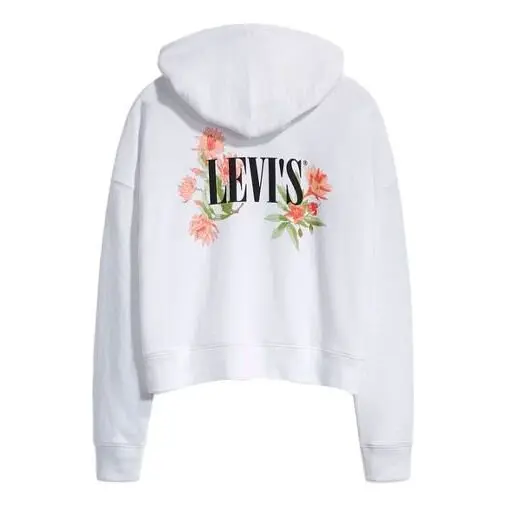 LEVI'S Embroidered Zip-up Hoodie - White