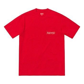 Supreme Ss19 Mesh Stripe Pocket Tee Short Sleeve - Red