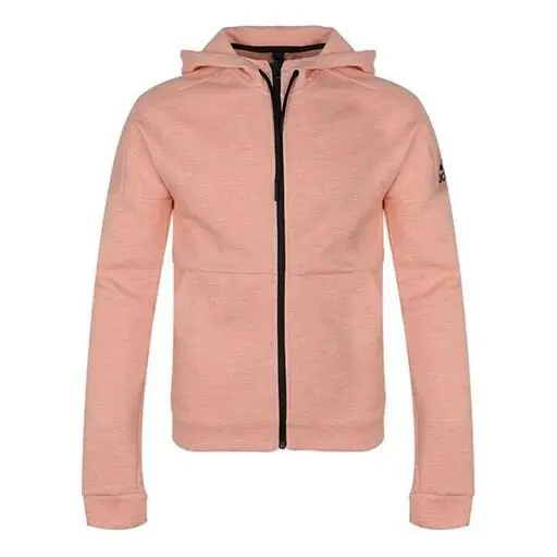 Adidas Knit Hooded Track Jacket - Pink