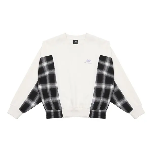 NEW BALANCE Colorblock Crewneck Top - White/black