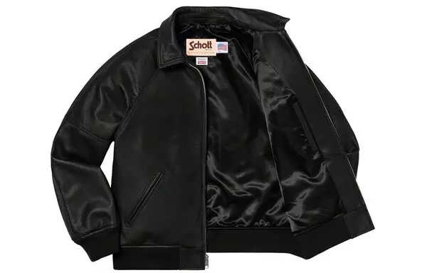 Supreme Fw19 Week 1 X Martin Wong X Schott 8-ball Leather Varsity Jacket