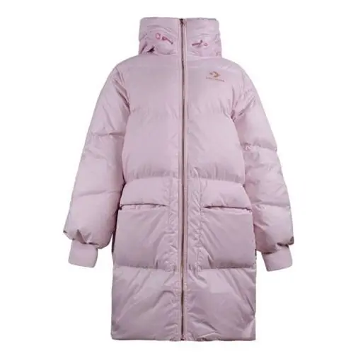 CONVERSE Hooded Long Puffer Coat - Pink