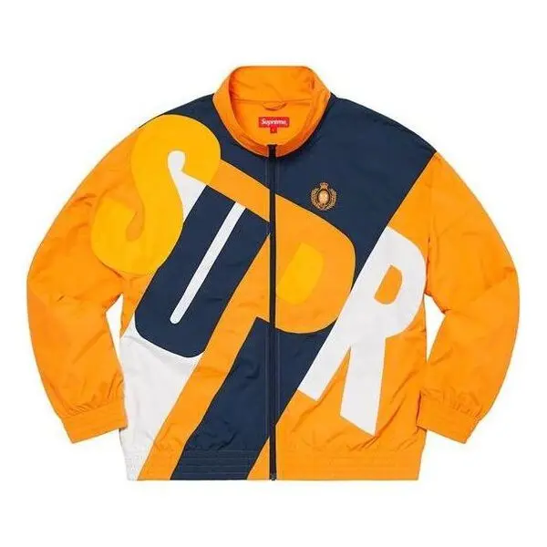 Supreme Big Letter Track Jacket - Yellow/white/navy