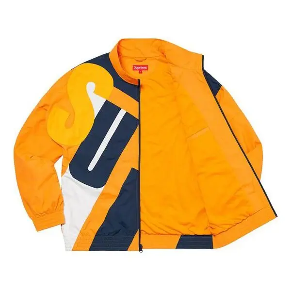 Supreme Big Letter Track Jacket - Yellow/white/navy