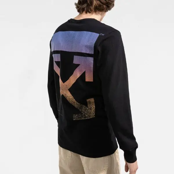 Off-White Fw21 Logo Arrow Pattern Round Neck Long Sleeves