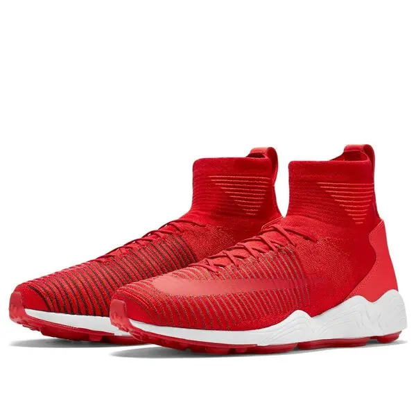 Nike Zoom Air Mercurial Xi Flyknit High-top Sneakers - Red/grey
