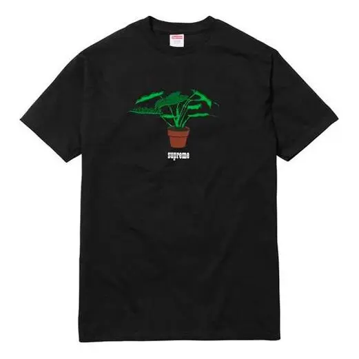 Supreme Fw17 Plant Tee Pale Bonsai Printing Short Sleeve - Black