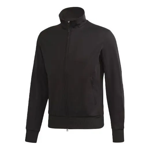 Adidas Y-3 Long Sleeve Jacket With Printing Logo And Stand Collar - Black