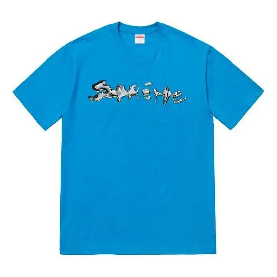 Supreme Fw18 Fw18 Liquid Bright Logo Tee - Blue