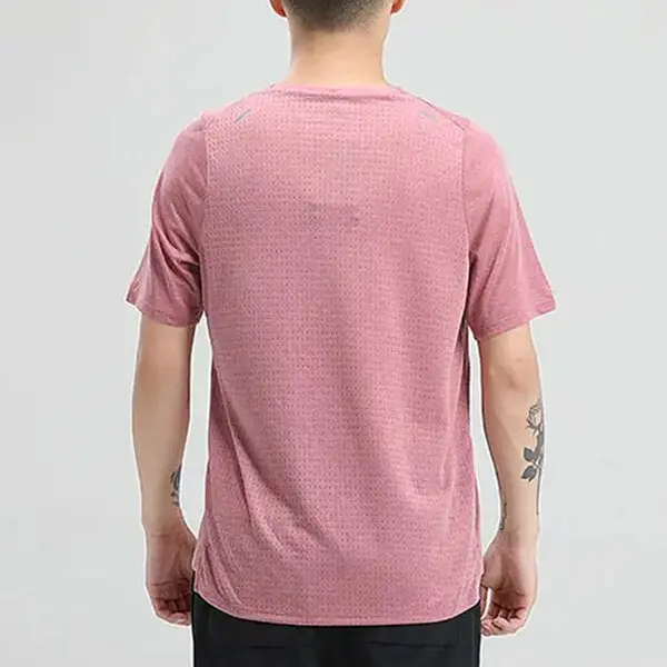 Nike Dri-fit Uv Miler Short-sleeve Running Shirt - Pink