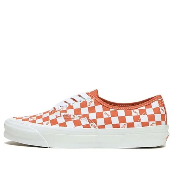 VANS Og Authentic Lx Checkerboard Low Top Sneakers - Orange/white