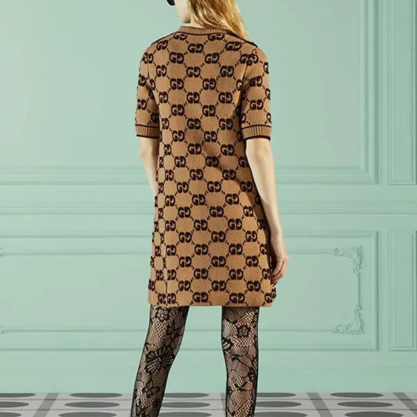 Gucci Gg Wool Bouclé Jacquard Dress