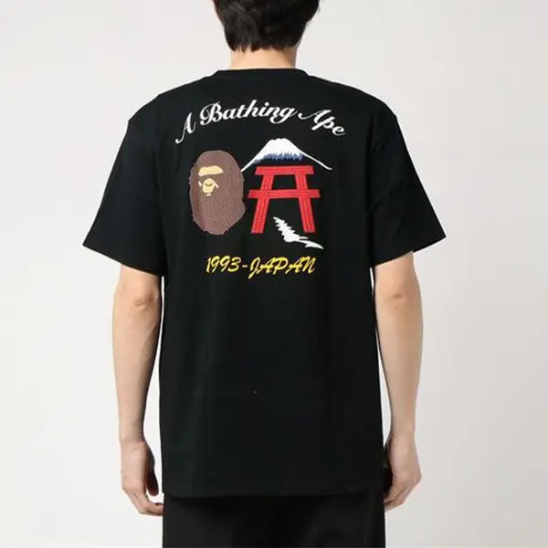 A BATHING APE Embroidered Japan Culture Ape Head T-shirt