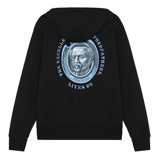 NEW BALANCE Alphabet Character Printing Pattern Hooded Long Sleeves - Black