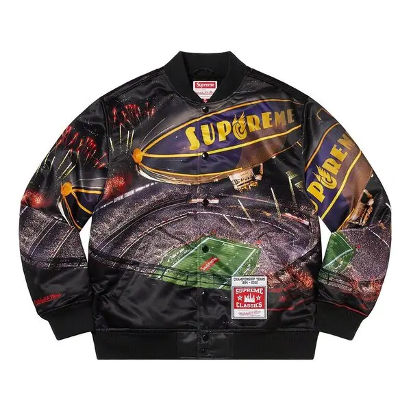 Supreme X Mitchell & Ness Stadium Satin Varsity Jacket - Multi-color