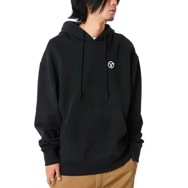 VANS Hooded Sweater With Side Zipper Detail - Black