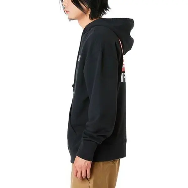 VANS Hooded Sweater With Side Zipper Detail - Black