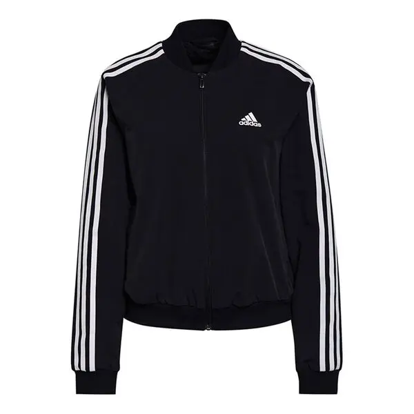 Adidas Stripe Splicing Sports Training Jacket - Black