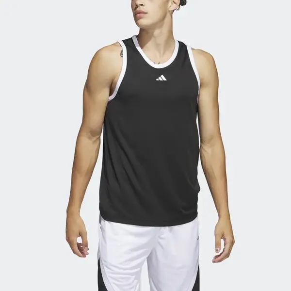 Adidas Legends Basketball 3-stripes Tank Top - Black/white