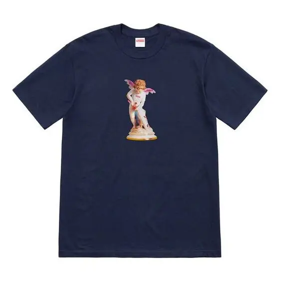 Supreme Ss19 Cupid Tee Navy Angel Printing Short Sleeve Navy - Blue