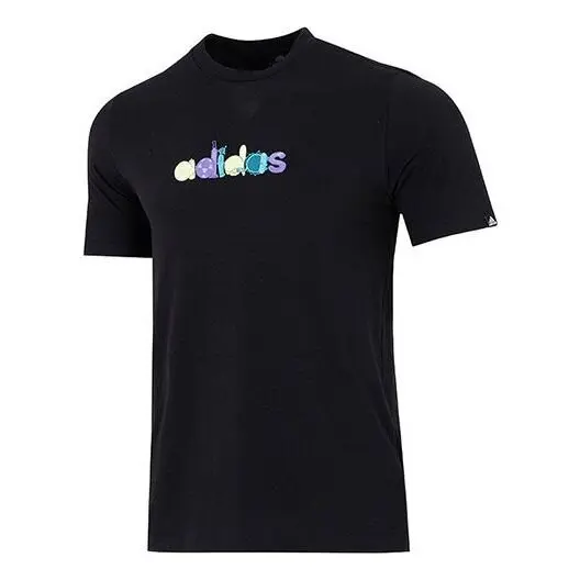 Adidas Sports Training Short Sleeve Black T-shirt - Multi-color
