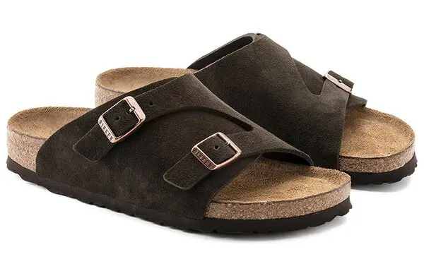 BIRKENSTOCK Zrich Soft Footbed Suede Leather Sandals - Mocha