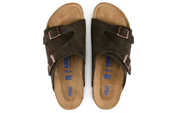 BIRKENSTOCK Zrich Soft Footbed Suede Leather Sandals - Mocha