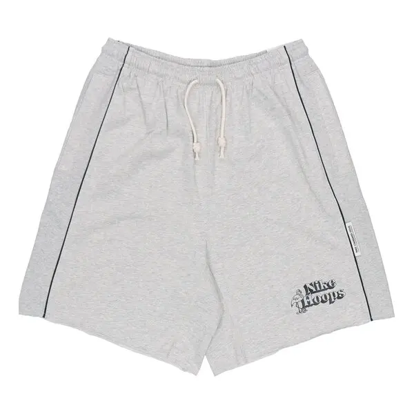 Nike Solid Color Lacing Elastic Breathable Sports Shorts Gray - Multi-color