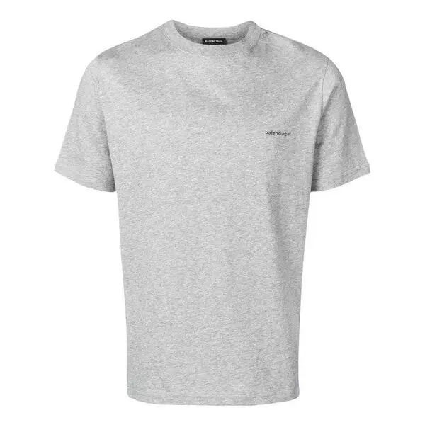 Balenciaga Small Logo Print Cotton T-shirt - Grey