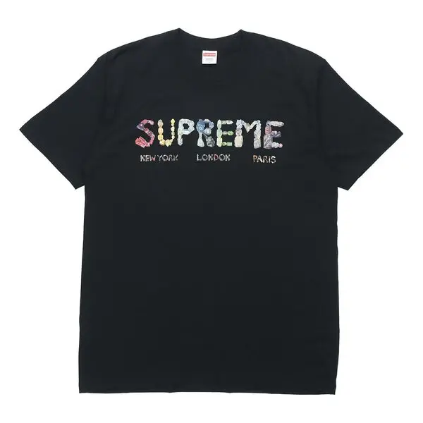Supreme Ss18 Rocks Tee Alphabet Logo Short Sleeve - Black