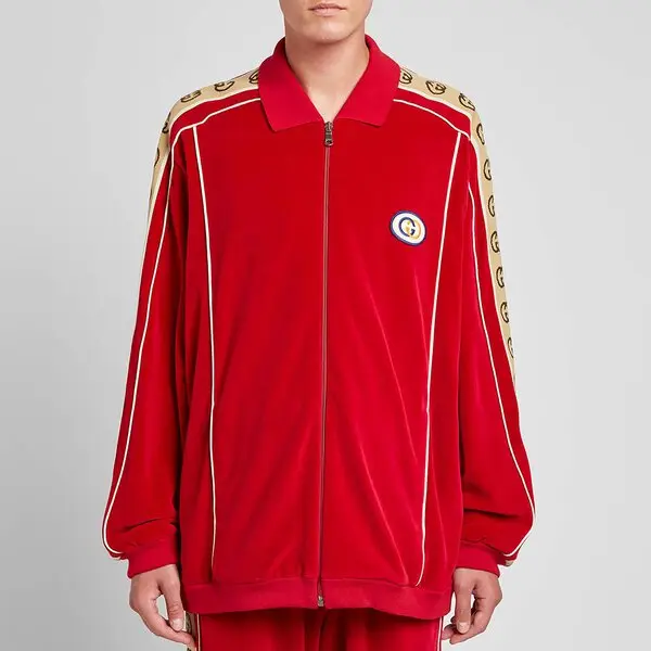 Gucci Velour Taped Oversized Track Jacket