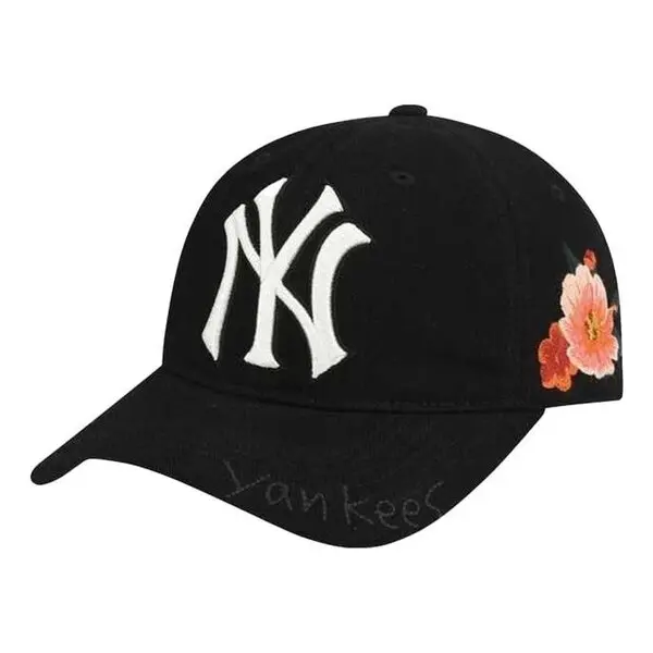 MLB Rose Pattern Baseball Cap - Black