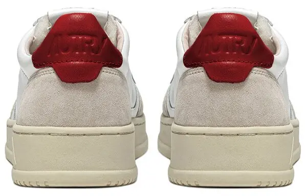AUTRY Medalist Low Top Sneakers - White/red/suede
