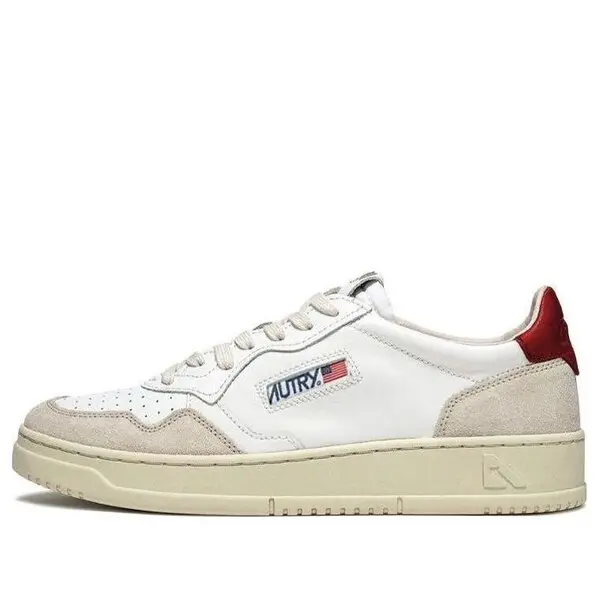 AUTRY Medalist Low Top Sneakers - White/red/suede