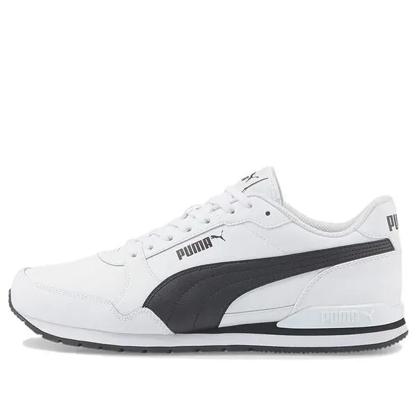 PUMA St Runner V3 Leather Casual Sneakers - White/black