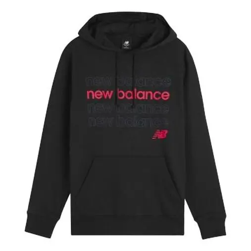 NEW BALANCE Logo Print Drawstring Hoodie - Black