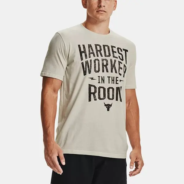 Under Armour Letter Printing Johnson Training Sports Male - White