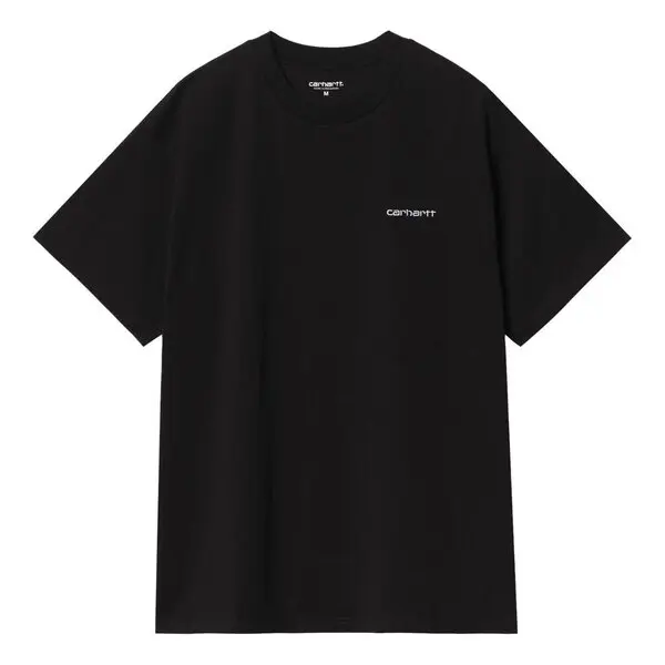 Carhartt Work In Progress Script Embroidery Short Sleeve T-shirt - Black