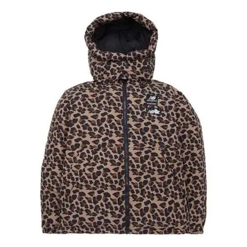 NEW BALANCE X Tyakasha Leopard Print Puffer Jacket - Brown/black