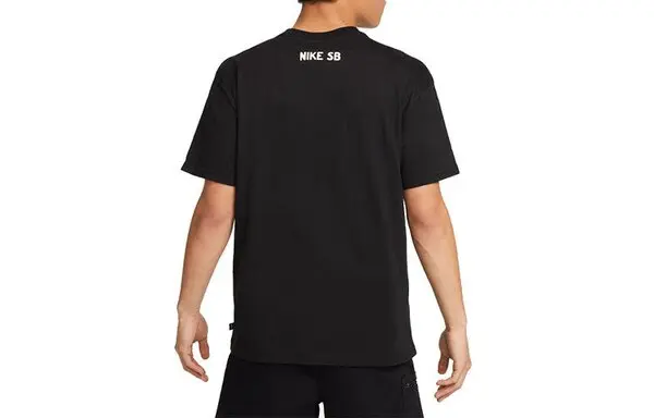 Nike Contrasting Colors Animal Pattern Printing Round Neck Casual Short Sleeve Black