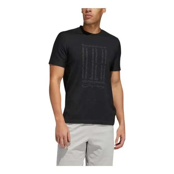 Adidas Martial Arts Series Solid Color Pattern Printing Sports Training Short Sleeve Black T-shirt - Multi-color