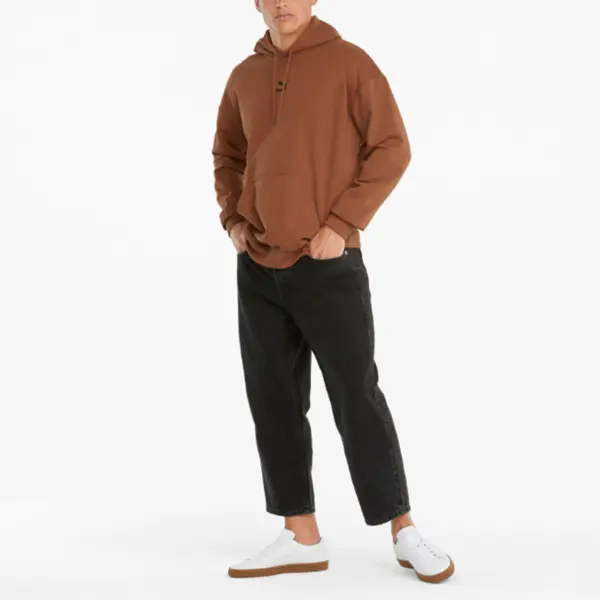 PUMA Classics Oversized Casual Sports Drawstring Hooded Long Sleeve Top