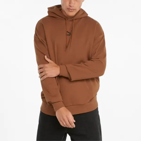 PUMA Classics Oversized Casual Sports Drawstring Hooded Long Sleeve Top