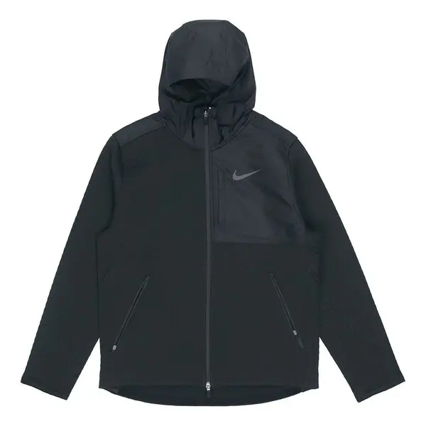 Nike Therma Long Zipper Training Jacket - Black